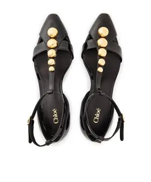 Chloé Logo Studded Mary Jane Pumps