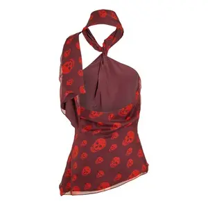 Alexander McQueen Skull Print Asymmetrical Cami Vest