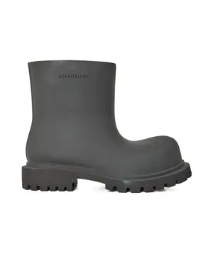 Balenciaga Rubber Lug Sole Ankle Boots - Black