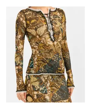 JEAN PAUL GAULTIER Printed Pattern Long Sleeve Top