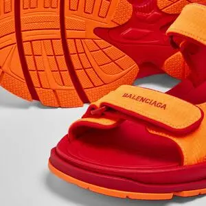 Balenciaga Rubber Sole Sports Sandals - Red