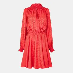 Fendi A-line Mini Dress With High Neck And Balloon Cuffs
