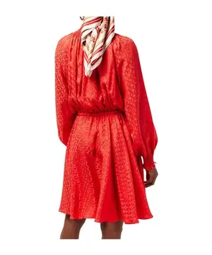 Fendi A-line Mini Dress With High Neck And Balloon Cuffs