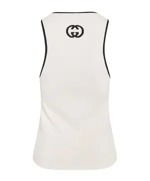 Gucci Off- Ribbed Racerback Tank Top