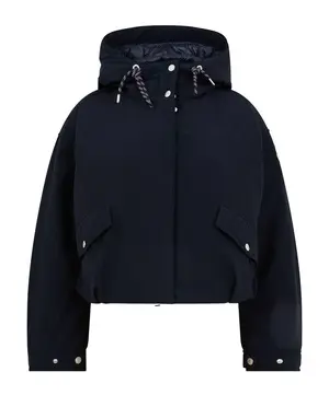 Moncler Cropped Hooded Jacket - Black