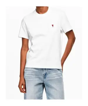 AMI Paris Logo Crew Neck T-shirt - White