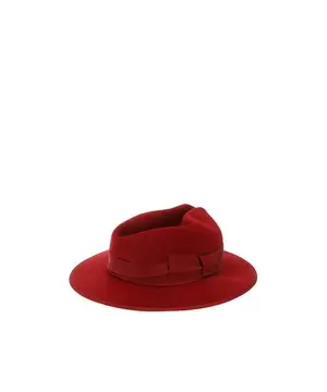 Gucci Bright Woolen Wide-brim Fedora - Red