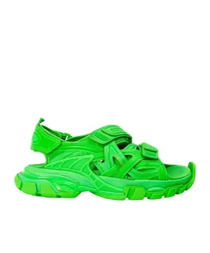 Balenciaga Track Logo Flat Sandals - Green