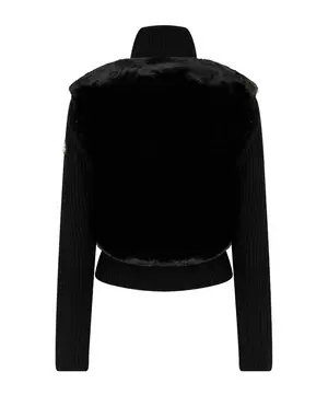 Moose Knuckles Fur Trimmed Zip Up Sweater