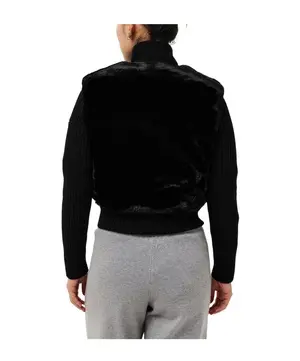 Moose Knuckles Fur Trimmed Zip Up Sweater