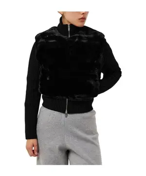 Moose Knuckles Fur Trimmed Zip Up Sweater