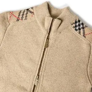 Burberry Zip-up Ribbed Knit Cardigan