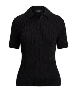 Ralph Lauren Cable-knit Polo Top - No
