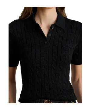 Ralph Lauren Cable-knit Polo Top - No