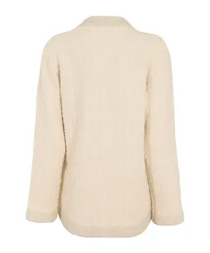 Gucci Cream Textured Tweed Stand-collar Jacket