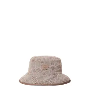 Gucci Plaid Wide-brim Bucket Hat - Nude