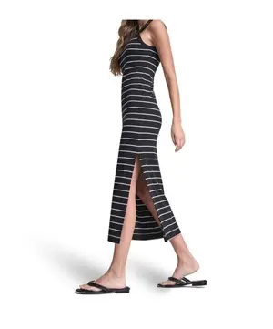 Dkny Striped Ribbed Halter Maxi Dress