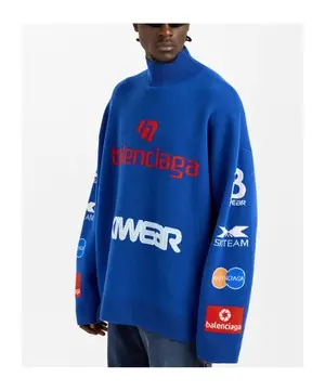 Balenciaga Simple Printed Knit Sweater
