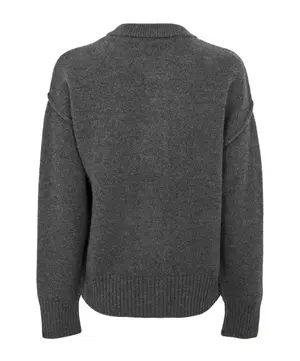 AMI Paris Wool Knitted Cardigan With Appliqué Logo