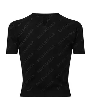 Balenciaga All-over Logo Knit Top