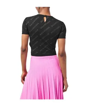 Balenciaga All-over Logo Knit Top