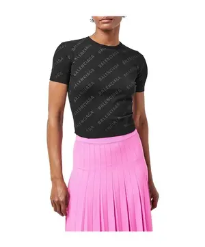 Balenciaga All-over Logo Knit Top