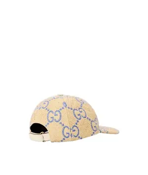 Gucci Straw Baseball Cap With Monogram