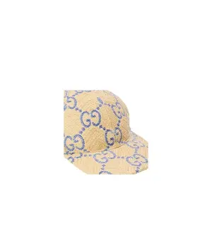 Gucci Straw Baseball Cap With Monogram