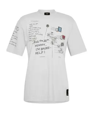 Fendi Postcard Regular Fit T-shirt - White