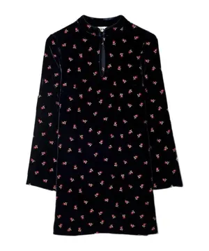Rixo Calla Mini Dress With High Neck And Long Sleeves
