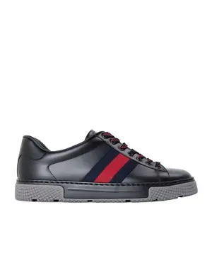 Gucci Ace Sneakers With Statement Sole - Black