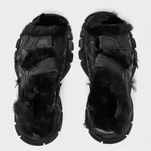 Balenciaga Track Faux-shearling Sandals