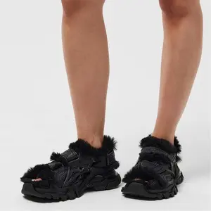 Balenciaga Track Faux-shearling Sandals