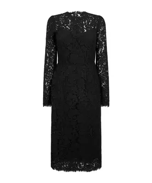 Dolce & Gabbana Lace Midi Dress - Black