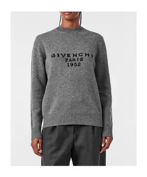 Givenchy Mock Neck Knit Sweater With Graphic Detail
