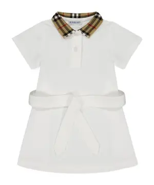 Burberry Plaid Collar Dress - White