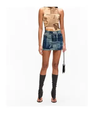 JEAN PAUL GAULTIER Sleeveless Printed High Neck Top - No