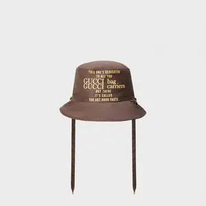 Gucci Multicolor Logo Canvas Bucket Hat