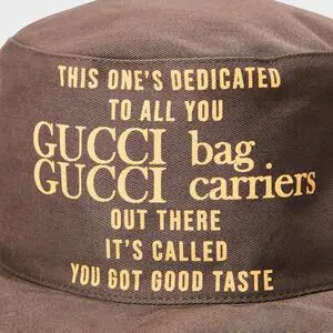 Gucci Multicolor Logo Canvas Bucket Hat