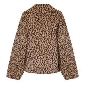 Max Mara Leopard Print Faux Fur Coat