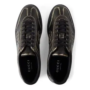 Gucci G75 Brushed Leather Lace-up Sneakers