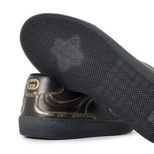Gucci G75 Brushed Leather Lace-up Sneakers