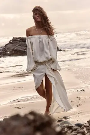 Free People Sandshell Linen Francisca Maxi Dress - Moonglow