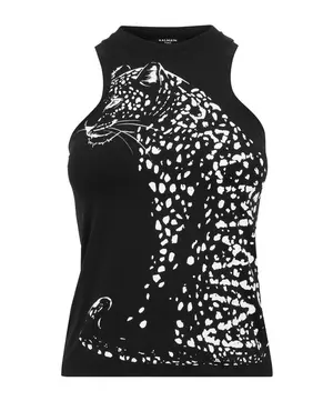 Balmain Sleeveless Top With Leopard Print