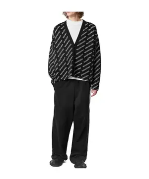 Balenciaga All-over Logo V-neck Cardigan