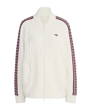 ADIDAS ORIGINALS Cable Knit Zip Stand Collar Sweater