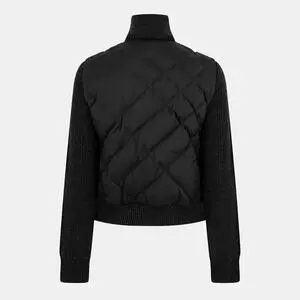 Burberry Quilted Bomber Jacket With Knit Sleeves