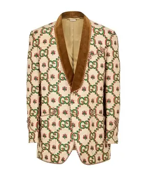 Gucci Weather Resistant Softshell Jacket - Beige/red/mc