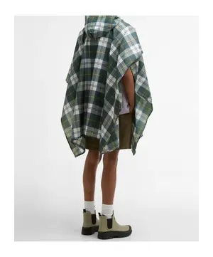 Barbour Tartan Hooded Poncho - Multicolor