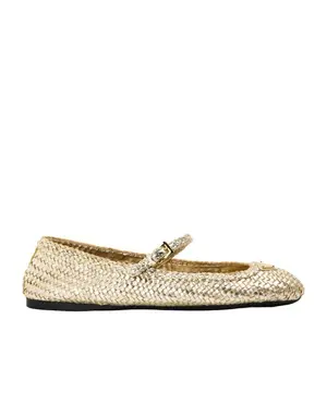 Prada Braided Ballet Flats - Nude
